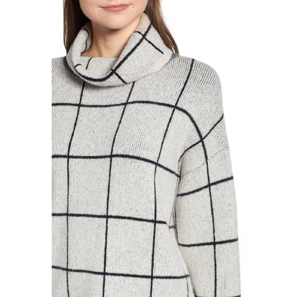 Madewell | Sweaters | Madewell Windowpane Mock Neck Sweater | Poshmark